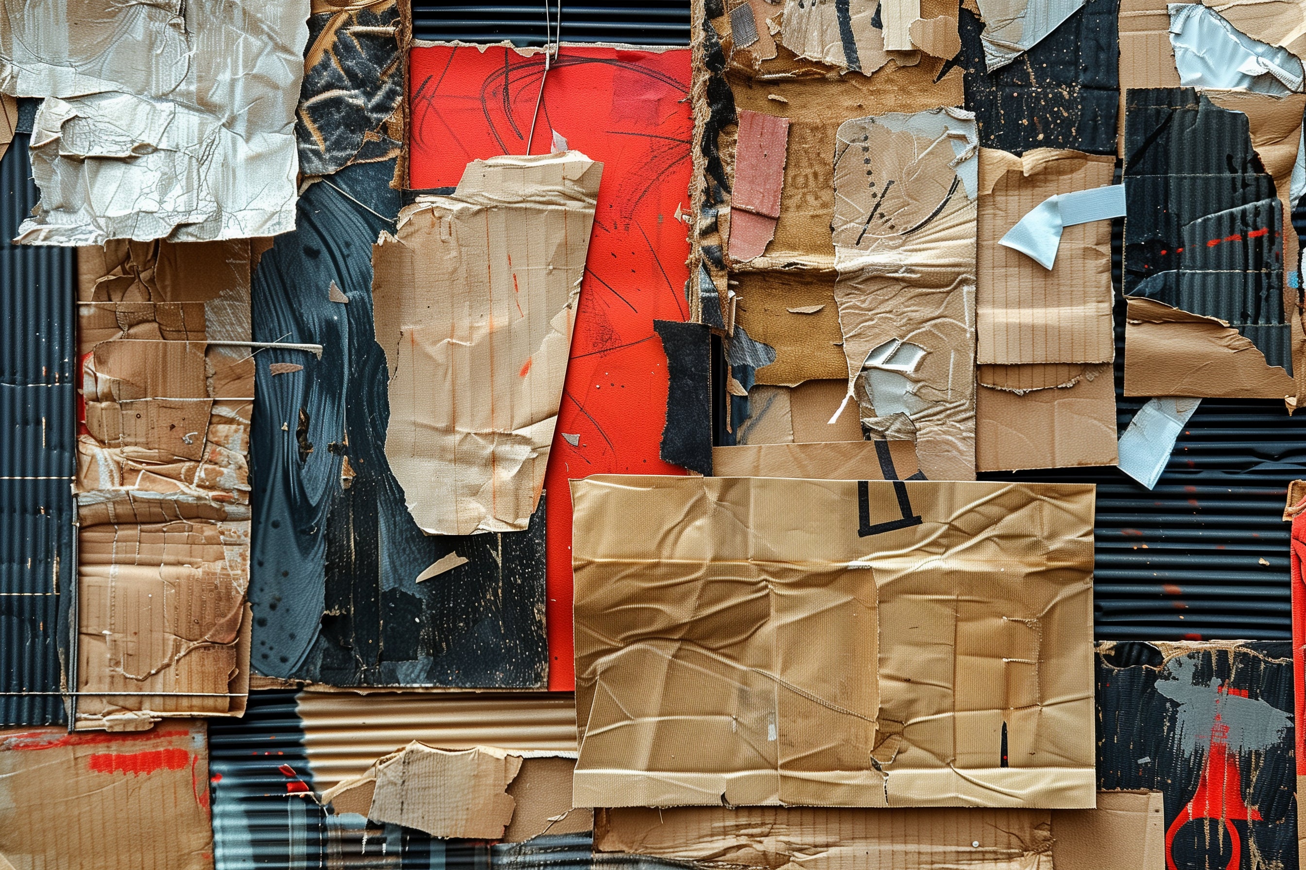 Set of 5 Scrapbook Messy Papper Covers Made of Different Materials Like ...