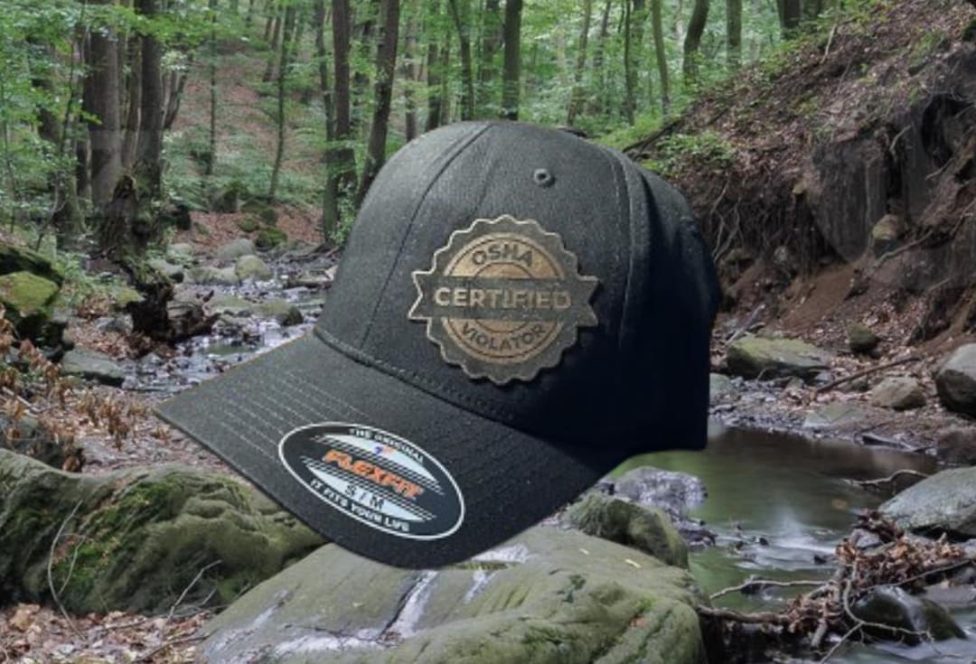 OSHA Certified Violator Hat With Laser Engraved Leather Patch - Trucker ...