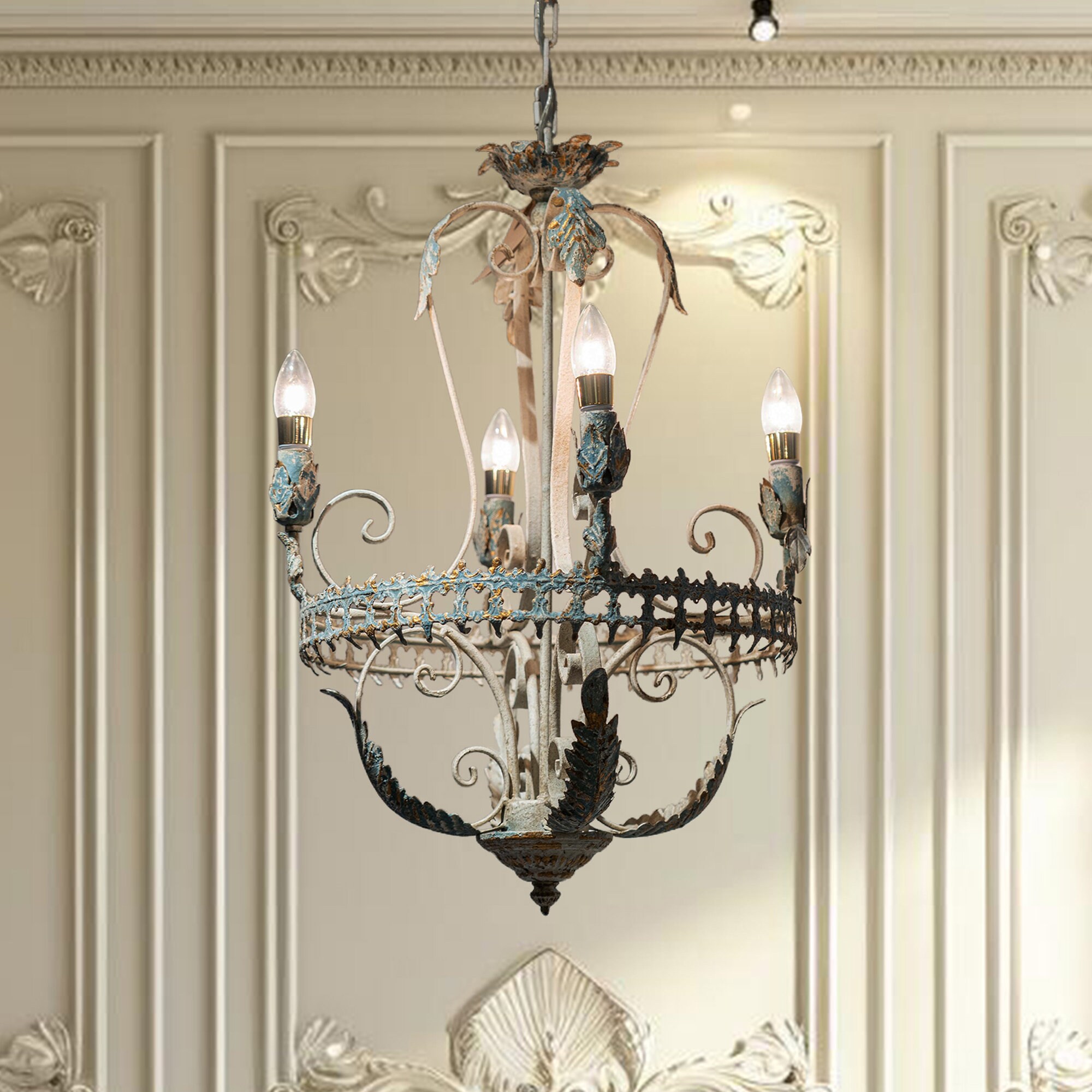 Retro Metal Ornate Chandelier Art Chandelier Retro Chandelier Metal ...