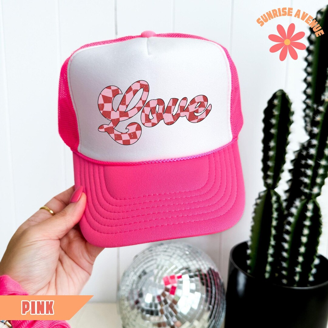Retro Love Trucker Hat, Valentine's Day Hat, Valentines Trucker Hat ...