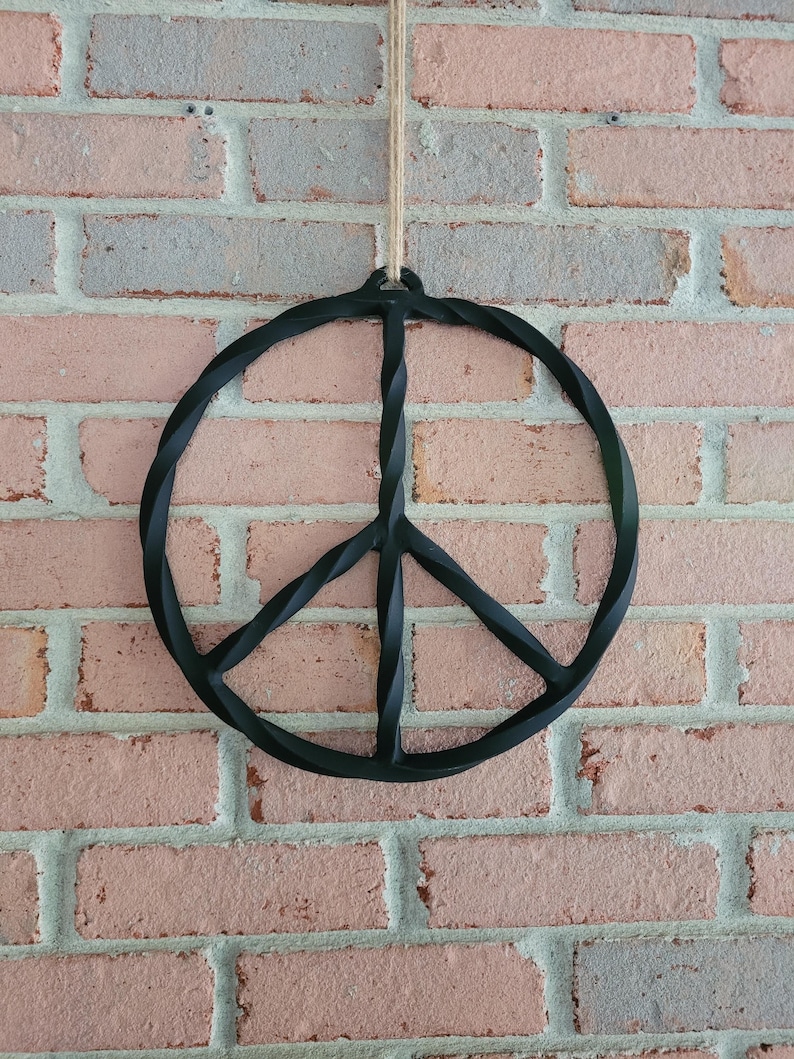 12" Metal Twisted Peace Sign, Hand-rolled Steel Wall Art - Etsy