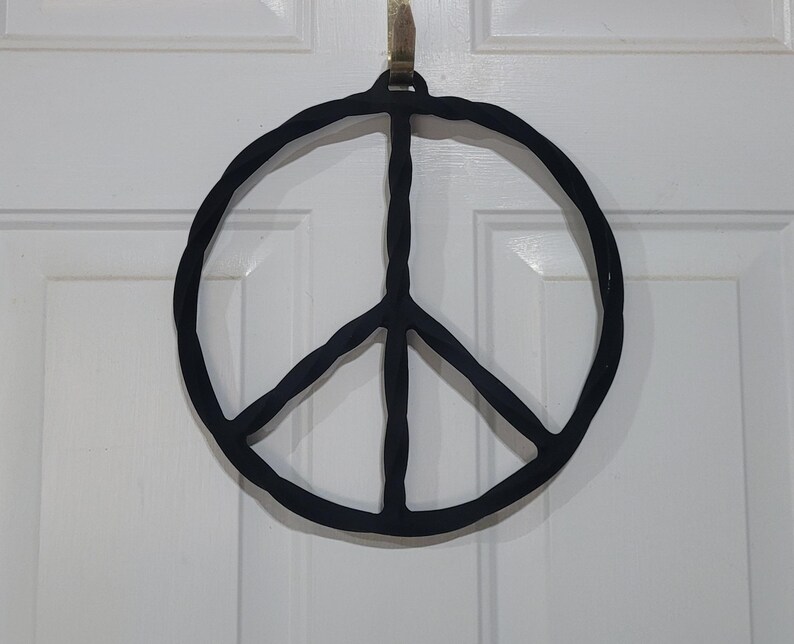 12" Metal Twisted Peace Sign, Hand-rolled Steel Wall Art - Etsy