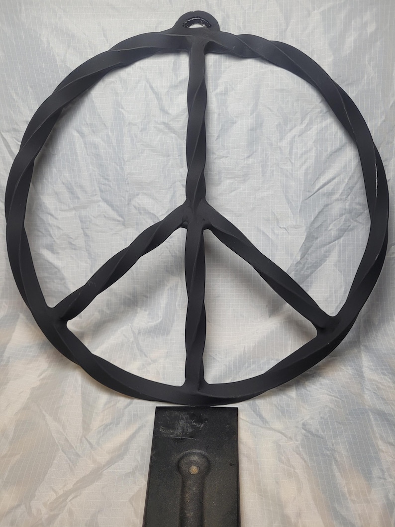 12" Metal Twisted Peace Sign, Hand-rolled Steel Wall Art - Etsy