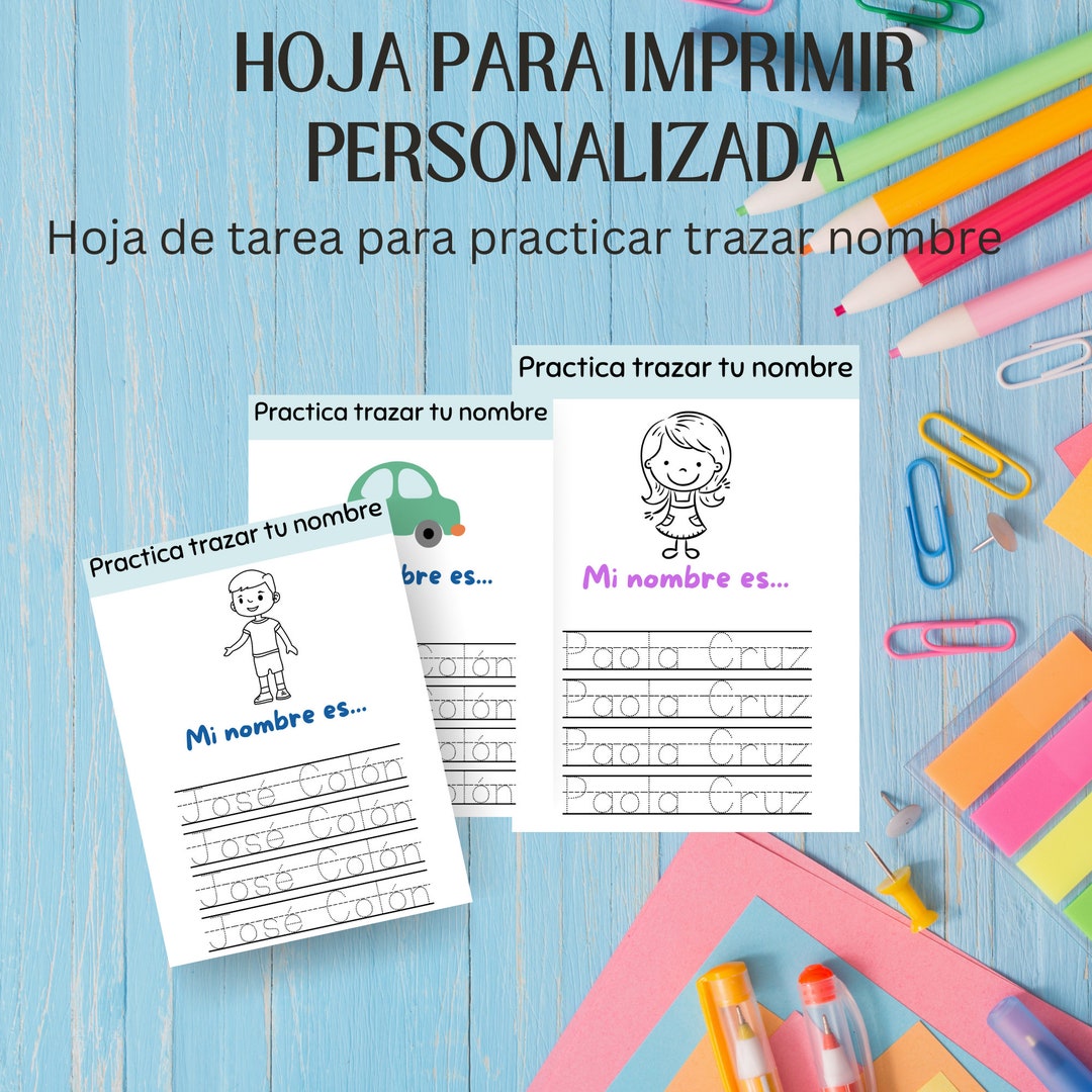 Hoja Para Imprimir/trazar Nombres/tarea En Casa/escuela/aprente a ...