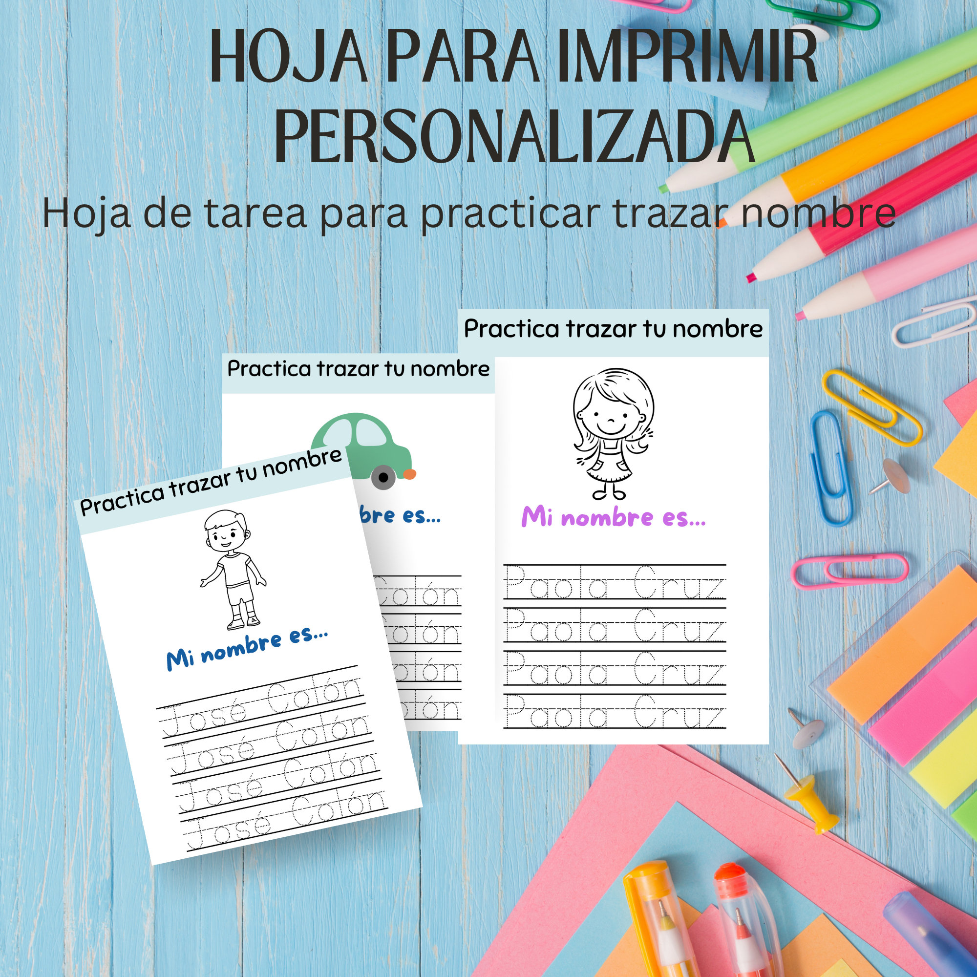 Hoja Para Imprimir/trazar Nombres/tarea En Casa/escuela/aprente a ...