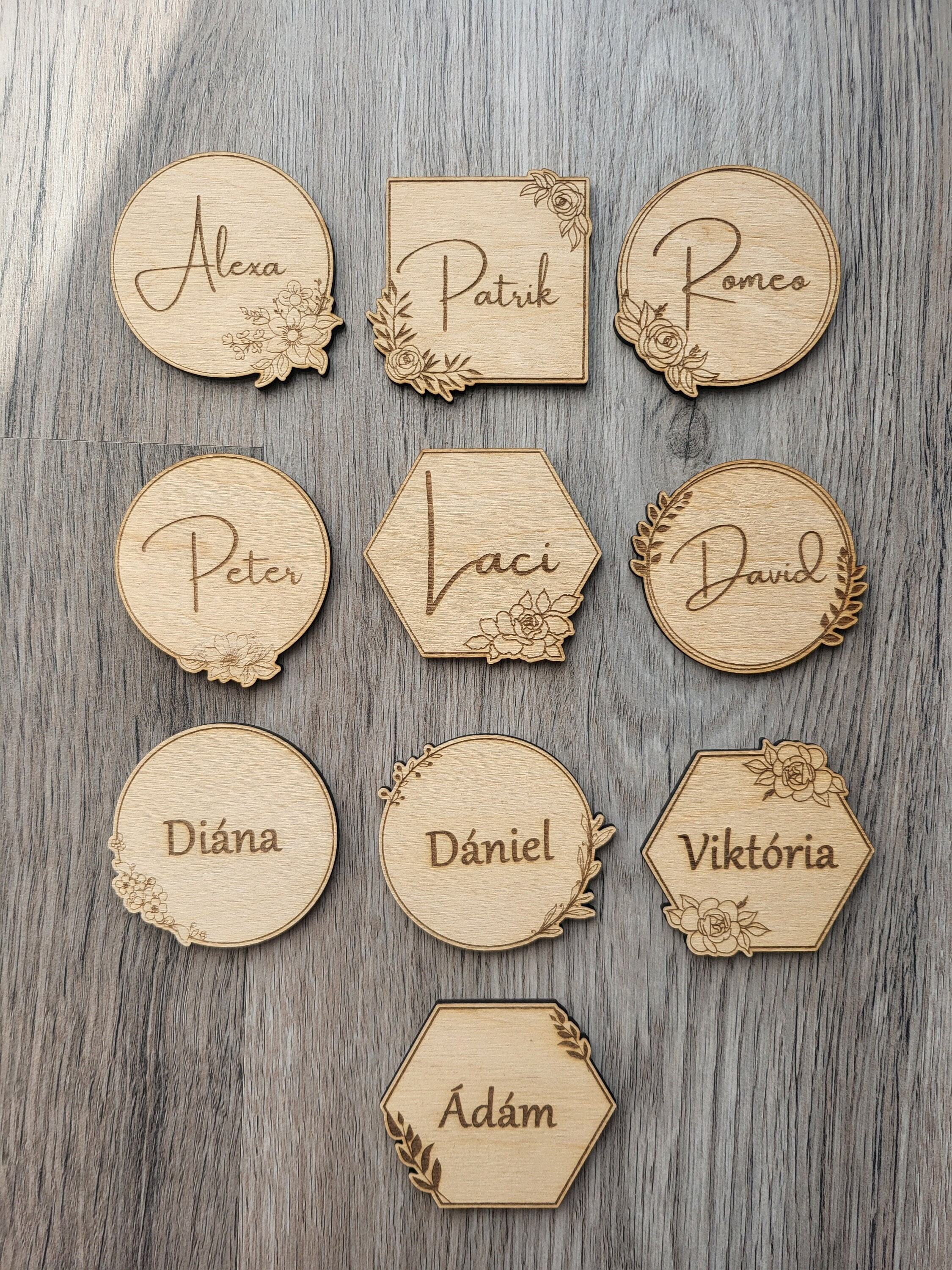 Wedding Table Seat Names SVG, 10 Different Designs, Name Card, Name ...