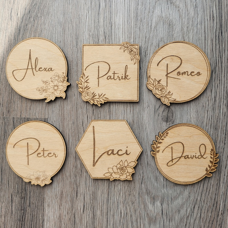 Flower Cut Out Name Cards - Etsy