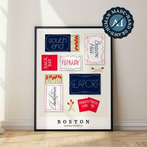 Boston Patriotic Matchbox Art, Lettering Art of Boston Neighborhoods ...