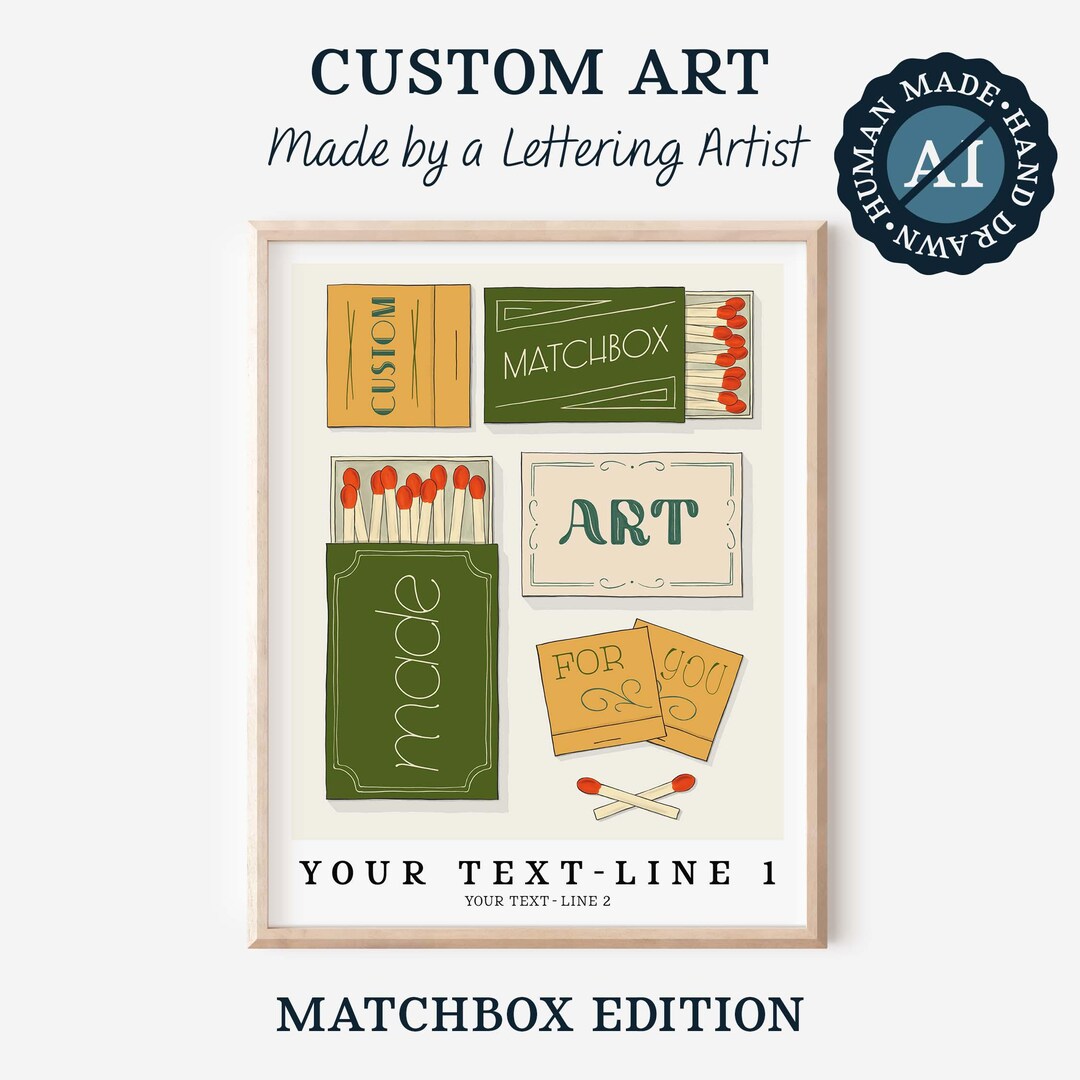 Custom Matchboxes Art Print, Personalized Matchbook Print, Favorite ...