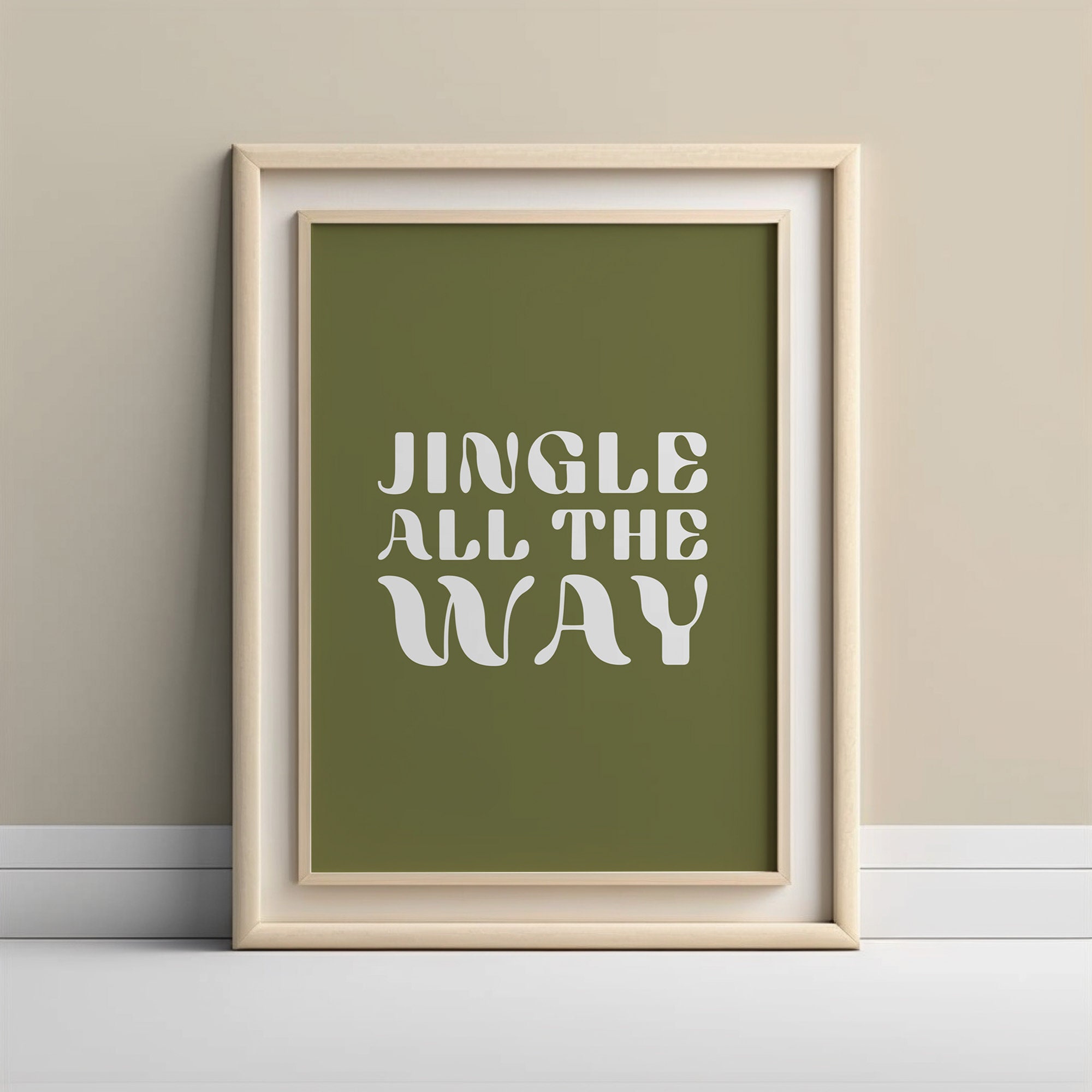 Jingle All the Way Green Digital Print Christmas Printable - Etsy