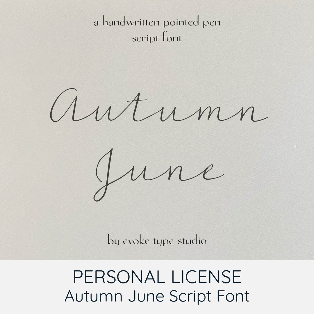 Autumn June Typeface, Script Font, Handwritten Font, Wedding Font ...