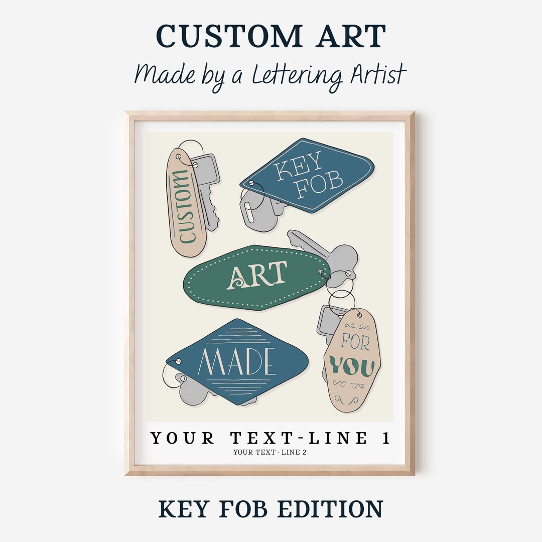 Custom Key Fobs Art Print, Personalized Home Wall Art, Favorite Places ...