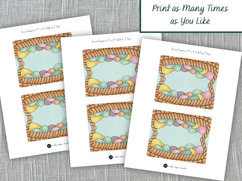 Printable Easter Basket Treat Toppers, Cookie or Candy Bag Treat Topper ...