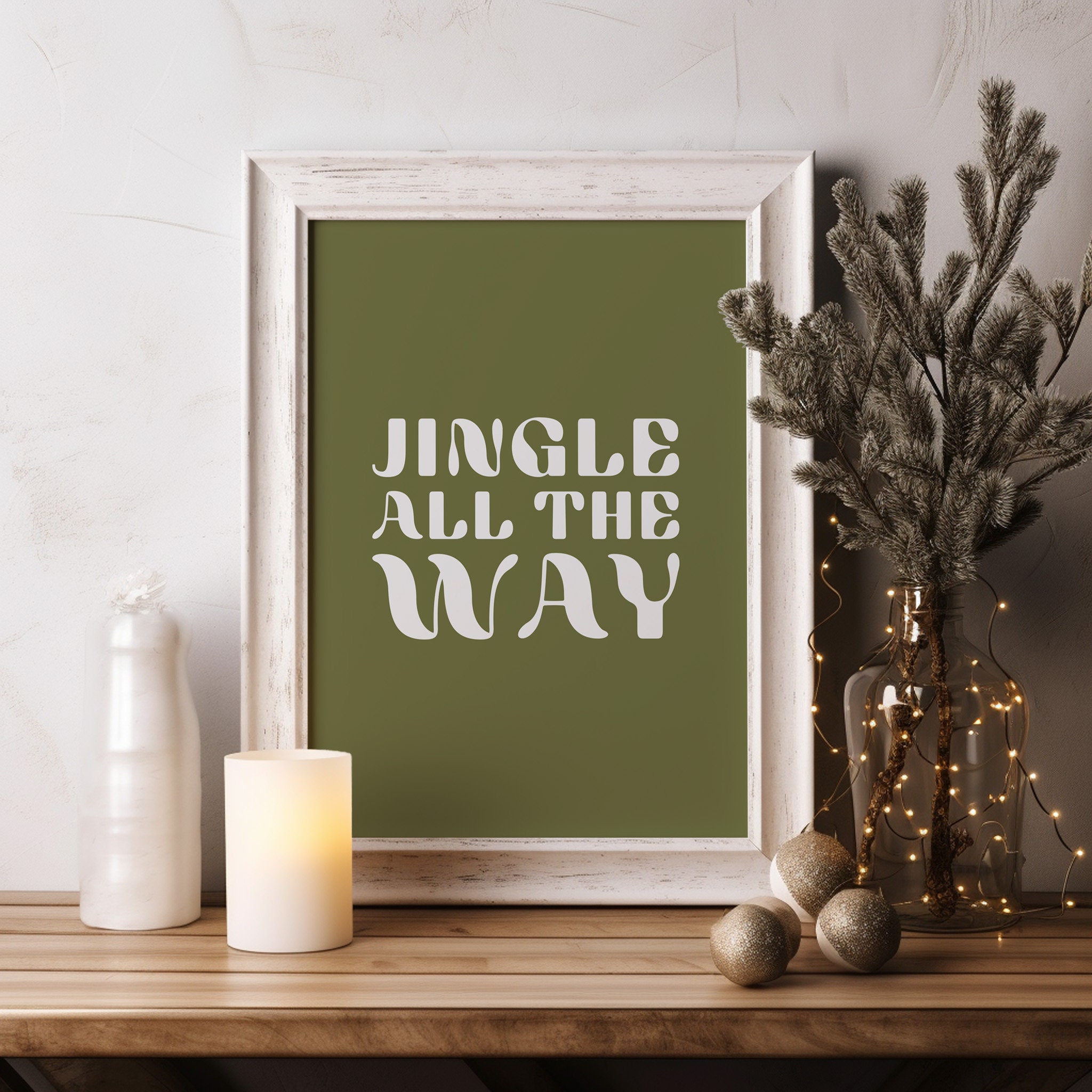 Jingle All the Way Green Digital Print Christmas Printable - Etsy