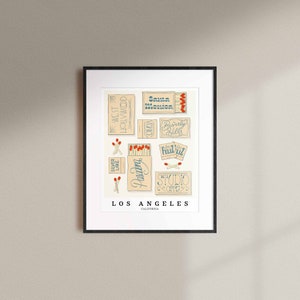 Los Angeles Matchbox Art, Lettering Art of LA Neighborhoods, Unframed ...