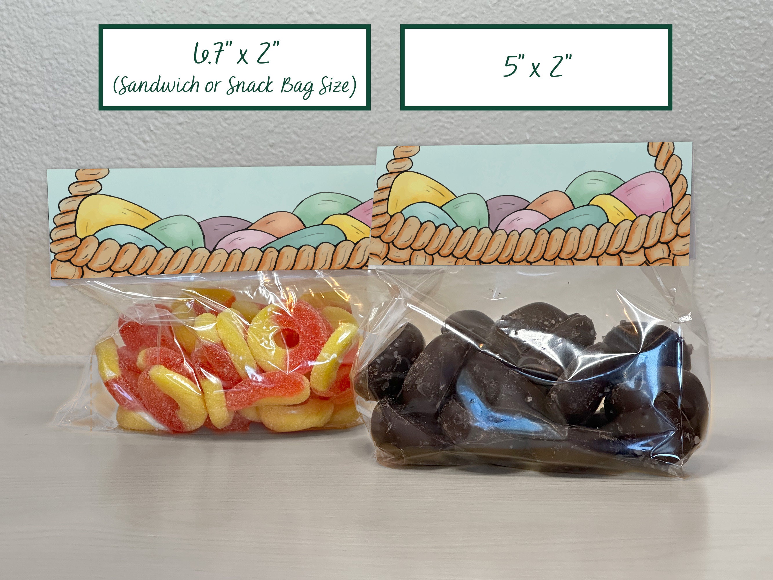 Printable Easter Basket Treat Toppers, Cookie or Candy Bag Treat Topper ...