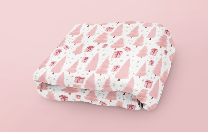 Pink Christmas Tree Blanket, Pink Christmas Throw, Gift for Little Girl ...