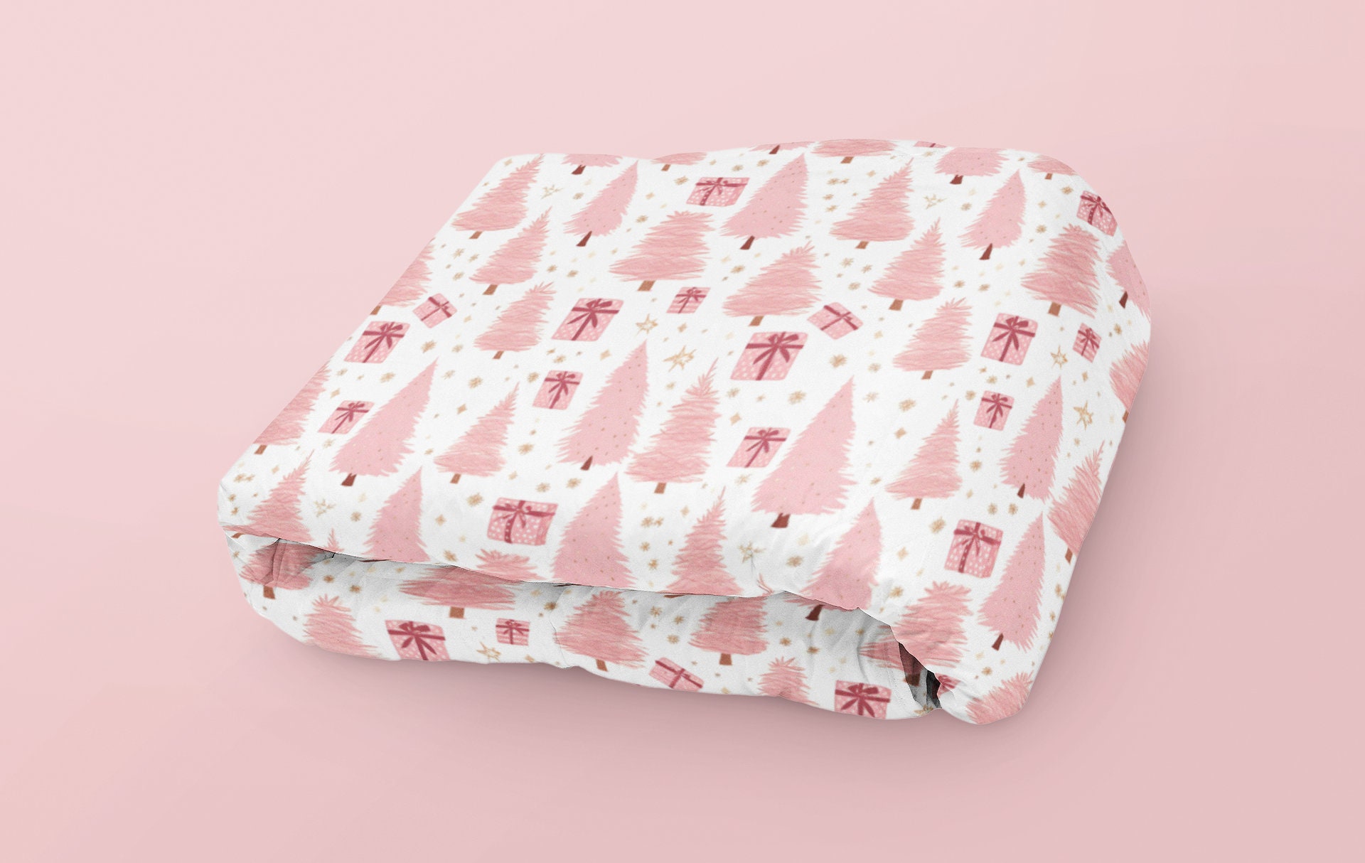 Pink Christmas Tree Blanket, Pink Christmas Throw, Gift for Little Girl ...