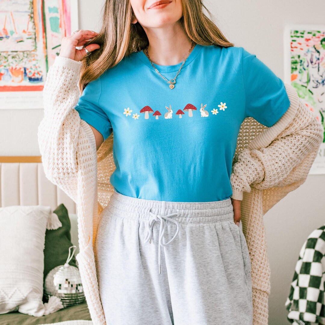 Cottage Core Clothes, Mushroom Bunny Shirt, Granola Girl Aesthetic ...