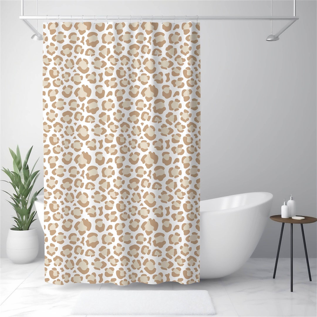 Leopard Print Shower Curtain, Animal Print Bathroom Decor, Jungle Theme ...