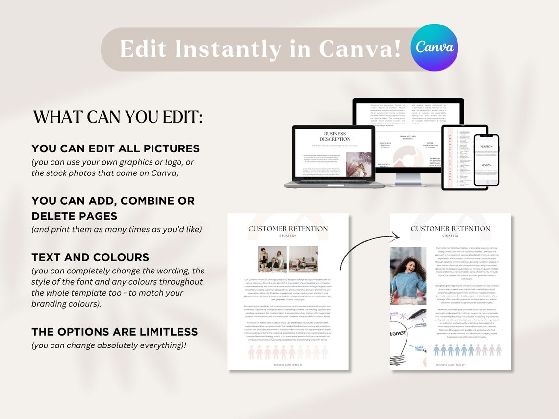 Printable Business Plan Outline Pink Small Online Business Plan ...