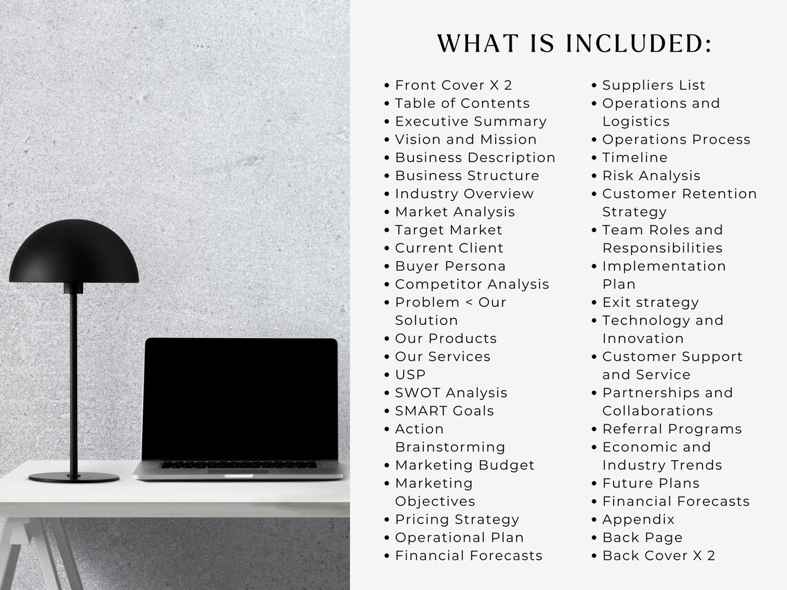 Small Business Plan Printable Modern Grey Startup Business Workbook ...