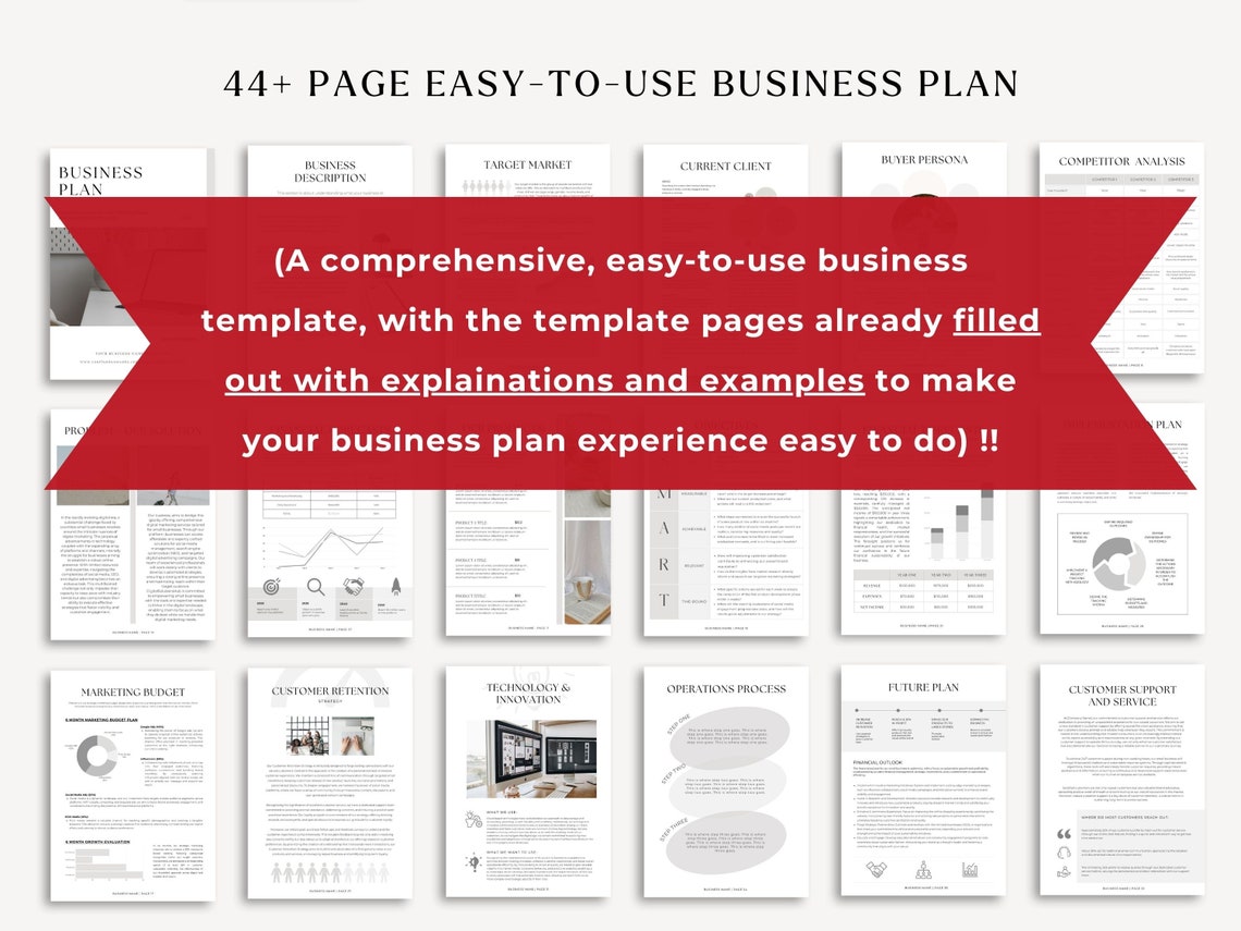 Business Plan Template Printable Printable Start up Workbook Bundle ...