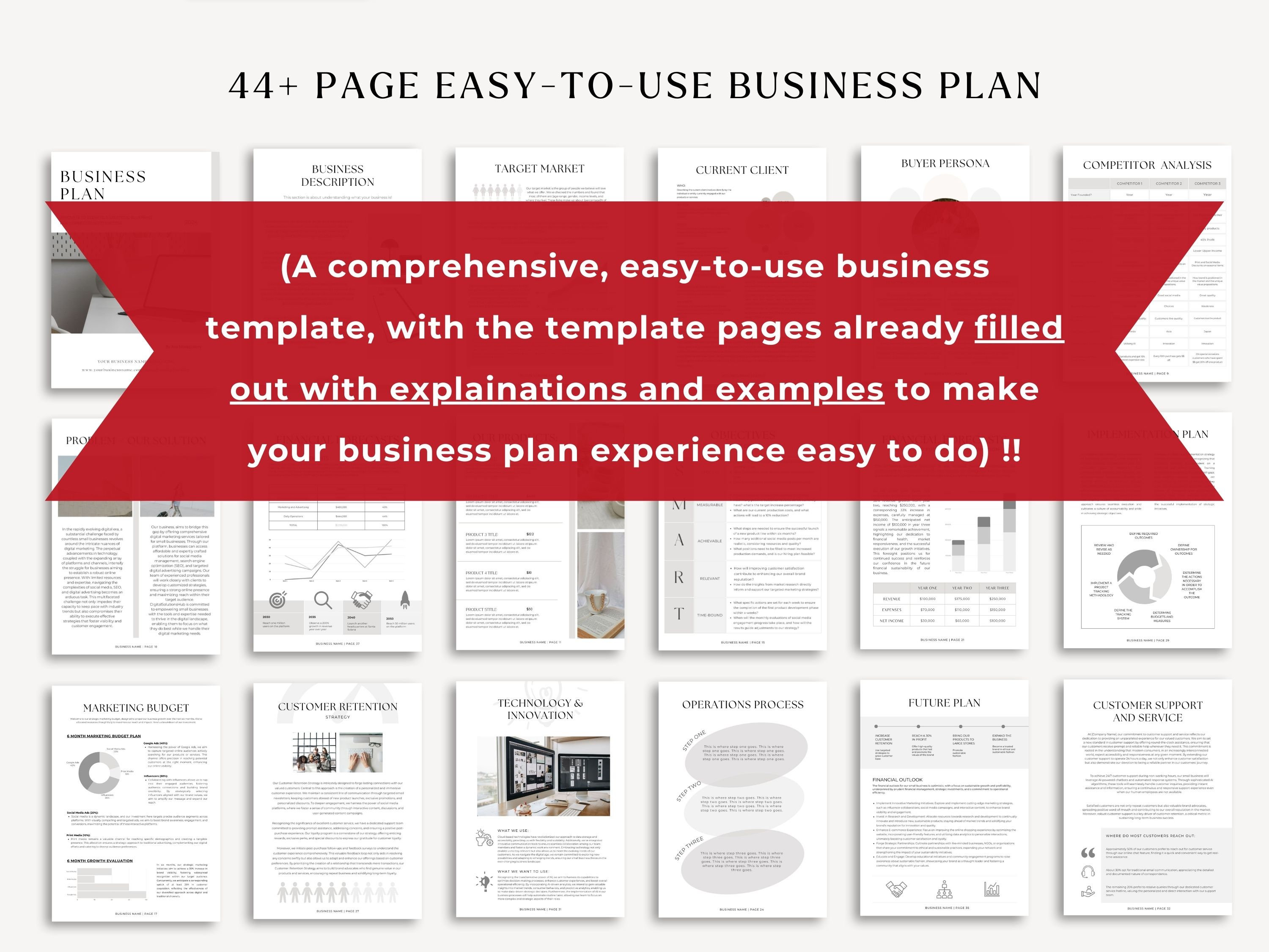 Business Plan Template Printable Printable Start up Workbook Bundle ...