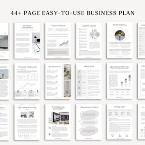 Small Business Plan Printable Modern Grey Startup Business Workbook ...