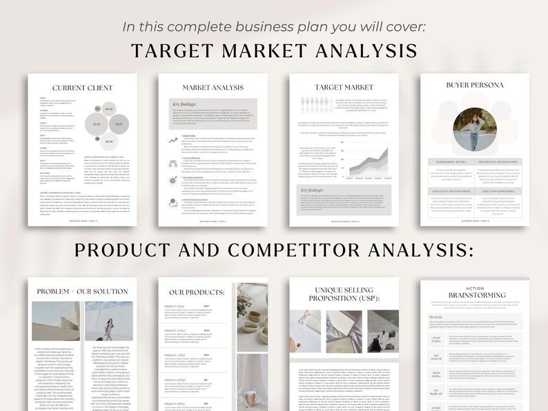 Business Plan Template Printable Printable Start up Workbook Bundle ...
