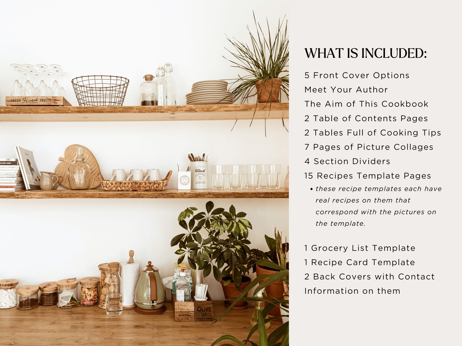 Modern Recipe Book Template, Canva Cookbook Template, Editable Recipe ...