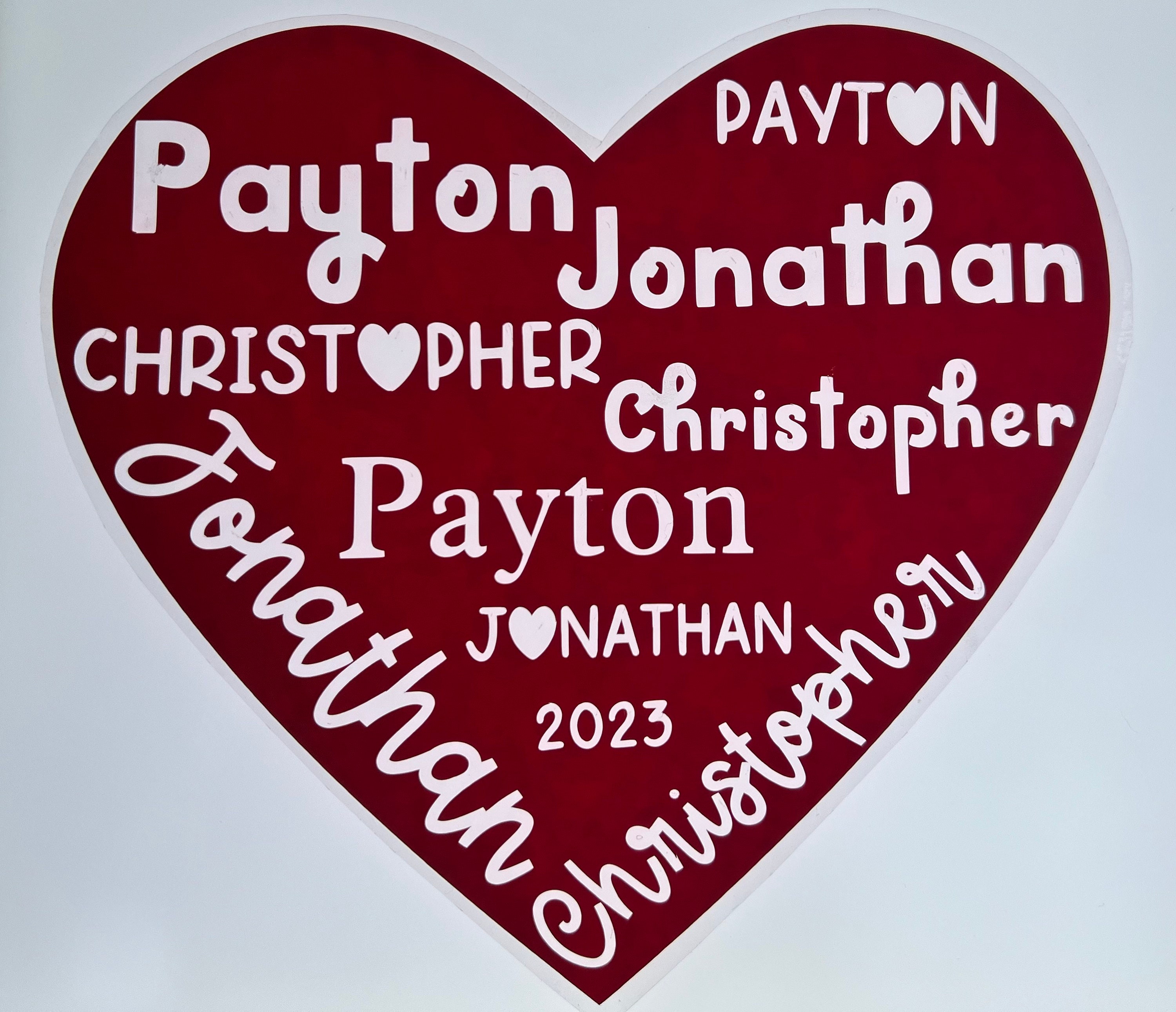 Personalized Red Heart Name Decal: Iron-on HTV Transfer - Etsy