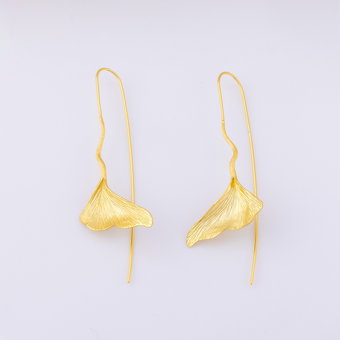 Slane Gold Leaf Hook Earrings - Etsy