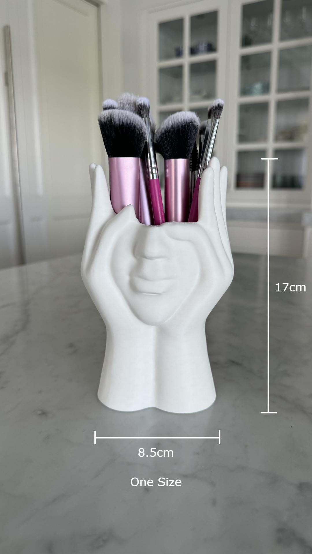 Modern Face & Hands Makeup Brush Holder – Unique Decorative Organizer ...
