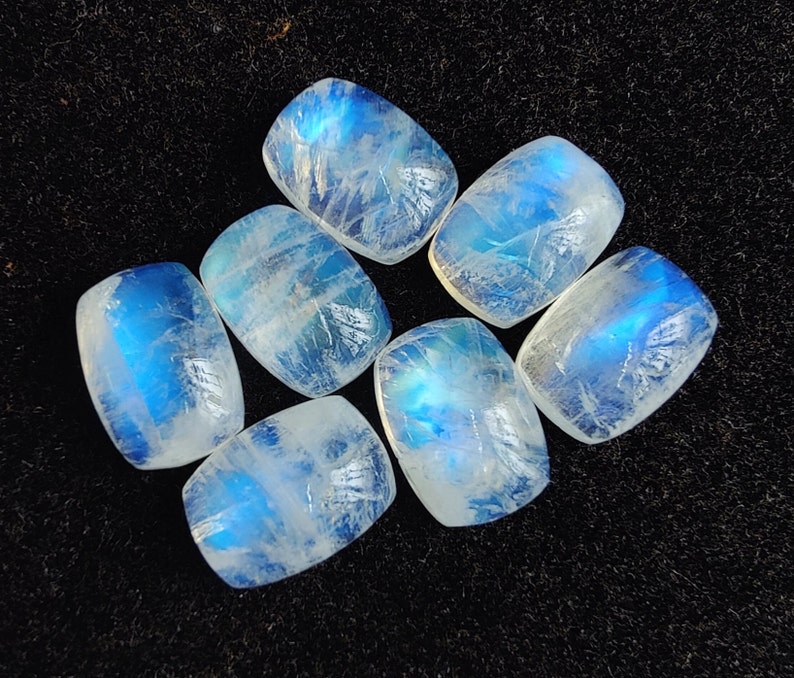 AAA+ Rainbow Moonstone Cabochon: Rectangle Cushion Calibrated Wholesale ...