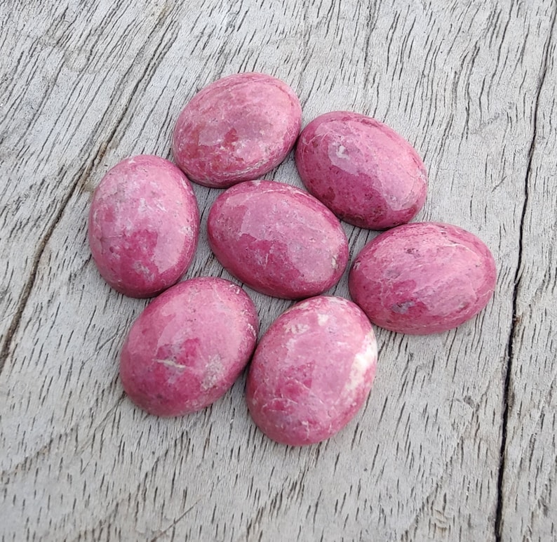 Natural Thulite Cabochon: Pink Oval Gemstone, AAA+ Quality - Etsy