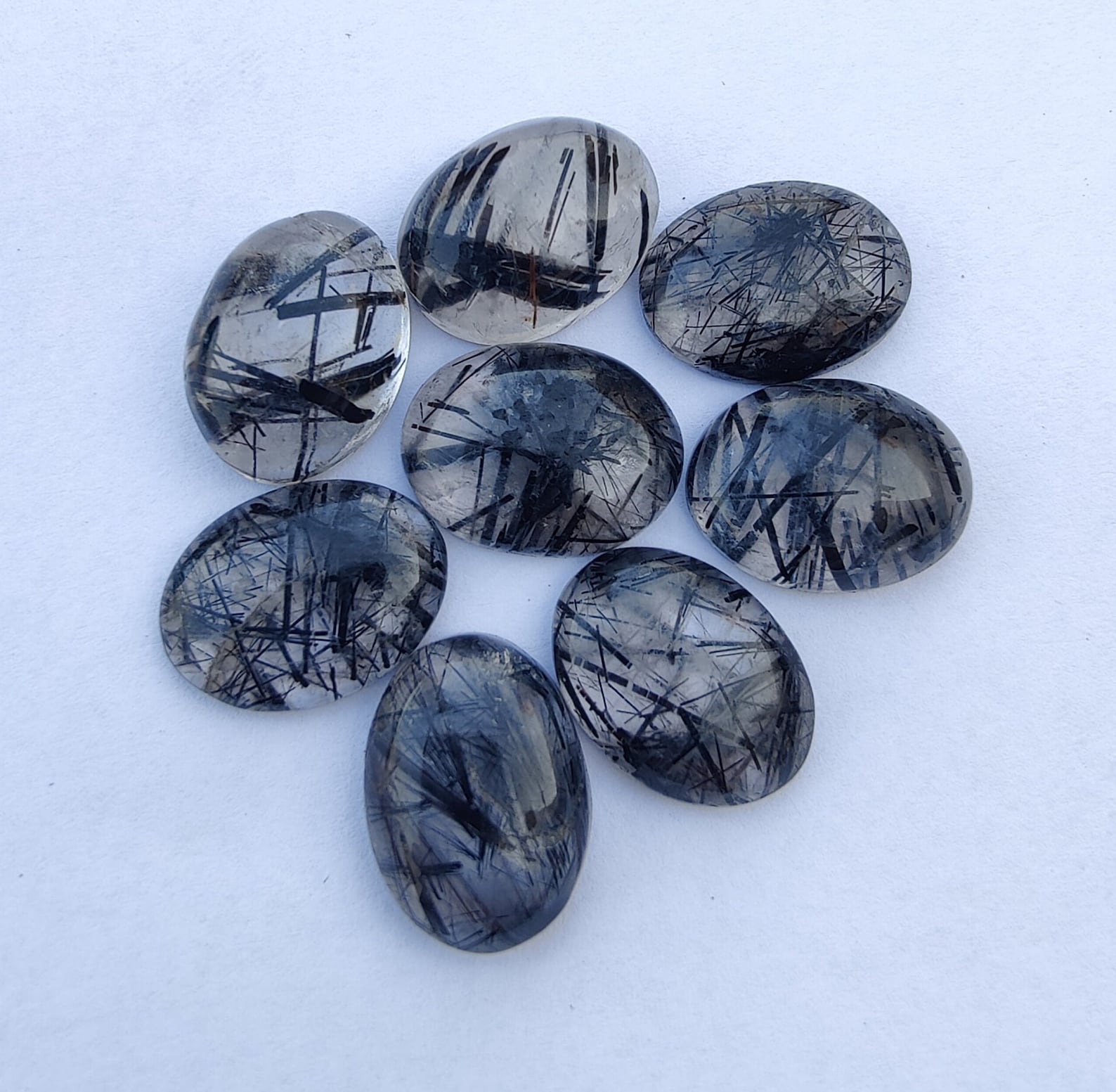 AAA+ Black Rutile Cabochon: Oval Gemstone, Calibrated Sizes - Etsy