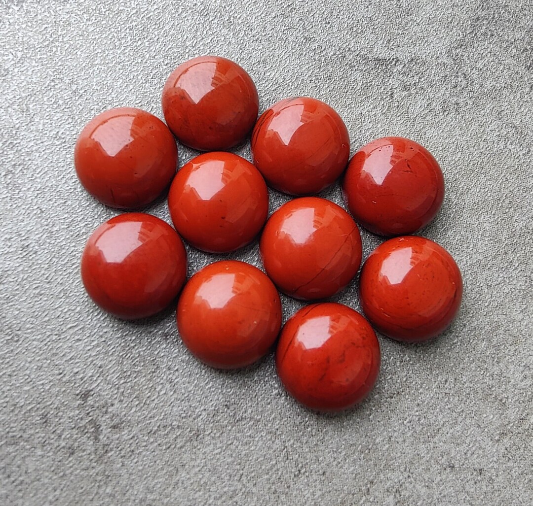 AAA+ Red Jasper Cabochon: Round Flat Back Calibrated Gemstones - Etsy
