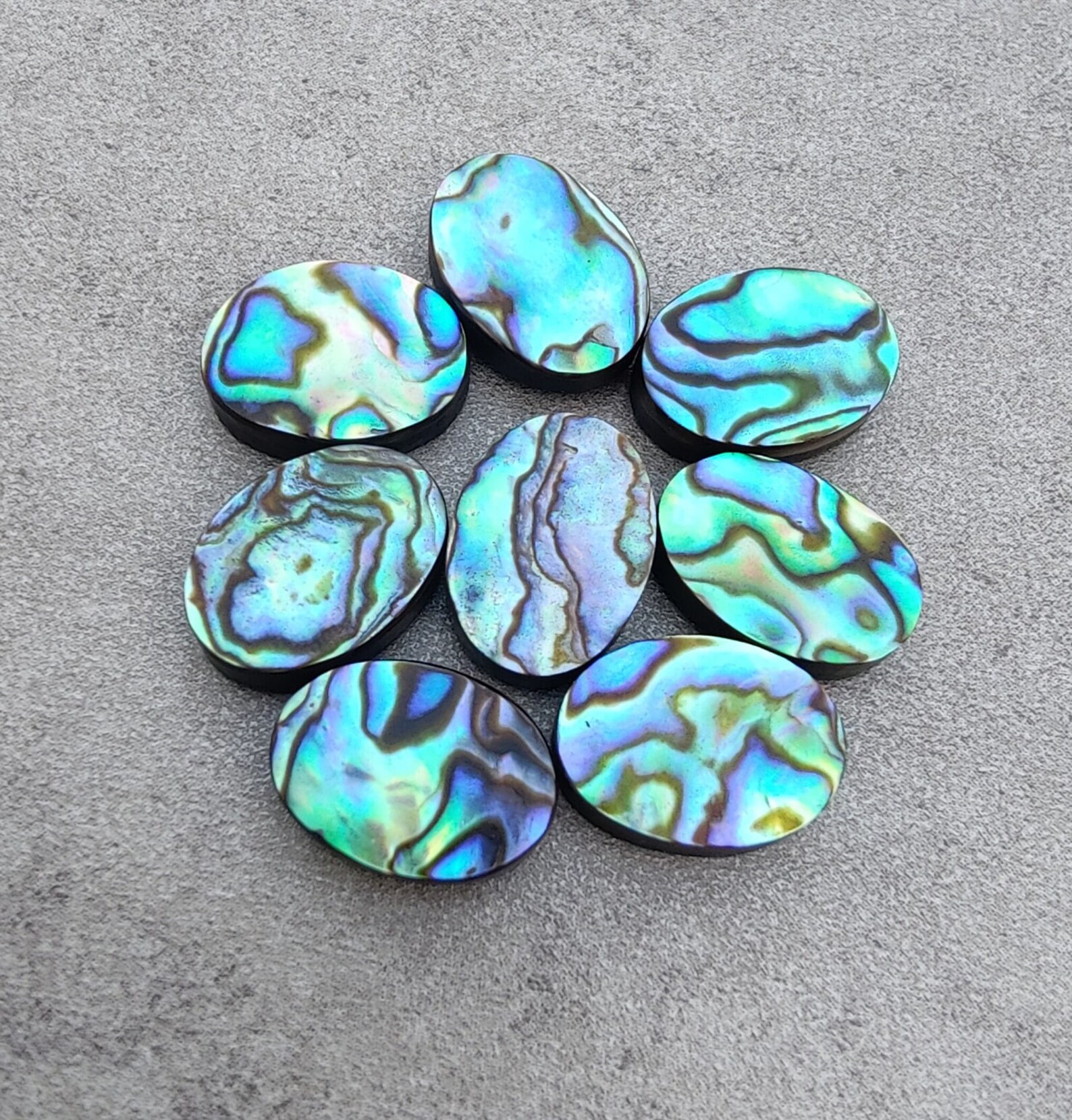 Natural Abalone Shell Cabochon: Oval Flat Back , AAA Quality Calibrated ...