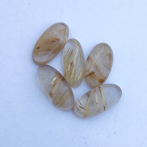 AAA+ Quality Natural Golden Rutile Big Oval Shape Cabochon Flat Back ...