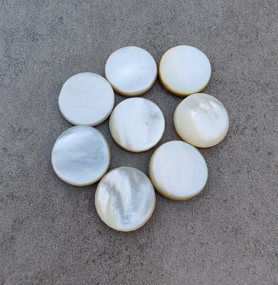 Natural Mother of Pearl Cabochon: Round Flat Back , AAA+ Quality ...
