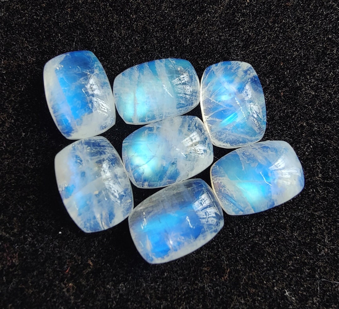 AAA+ Rainbow Moonstone Cabochon: Rectangle Cushion Calibrated Wholesale ...