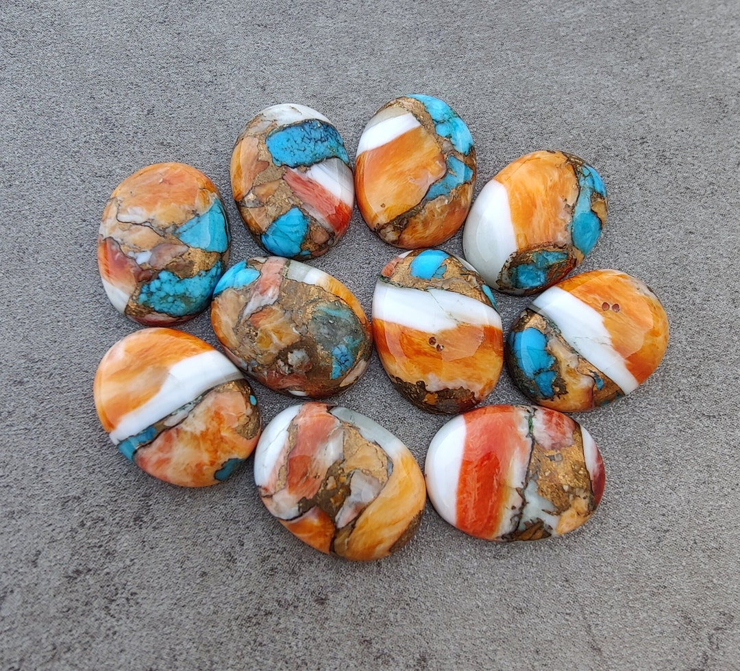 Natural Spiny Oyster Turquoise Cabochon: AAA+ Oval Gemstone - Etsy