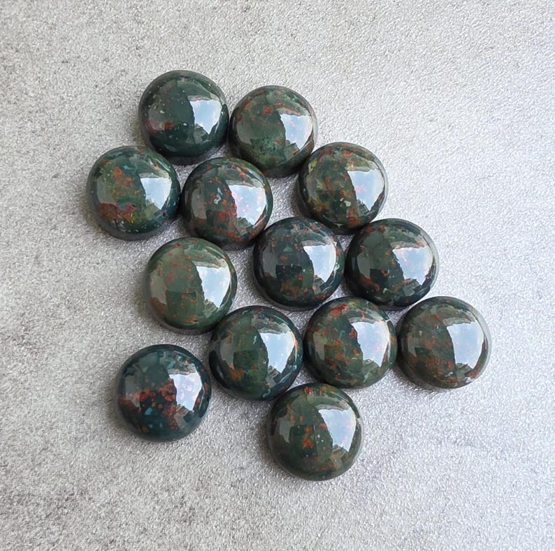 Natural Bloodstone Round Shape Flat Back Calibrated Wholesale Gemstones ...