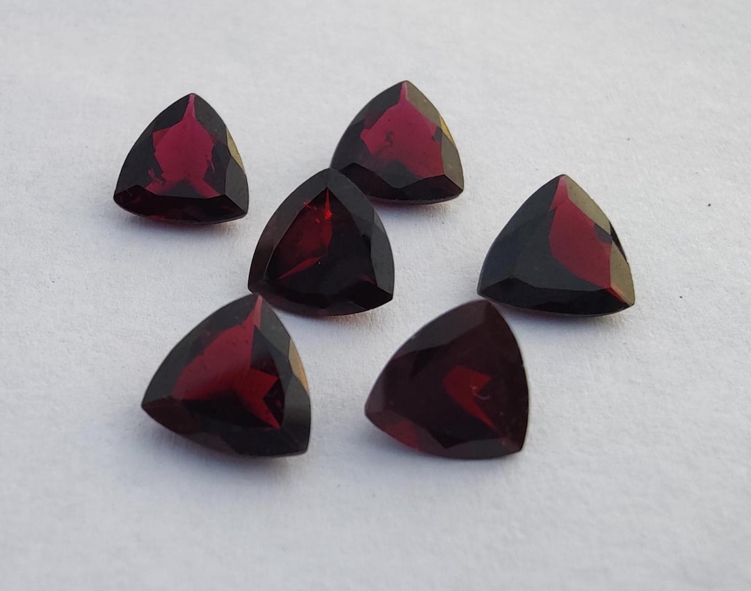 AAA+ Quality Natural Garnet Trillion Shape Faceted Cut Calibrated ...