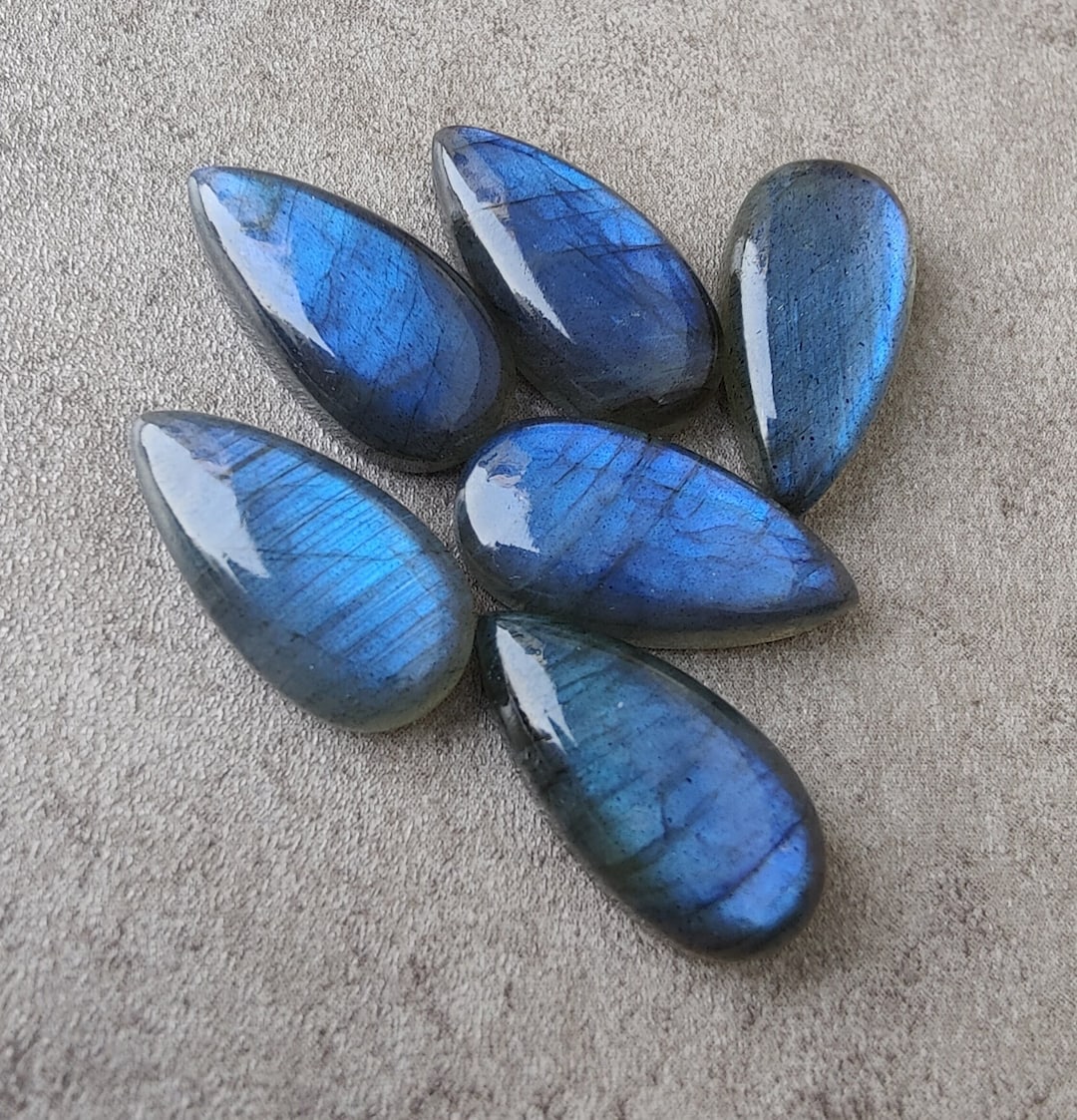AAA Quality Natural Labradorite Big Pear Shape Cabochon Flat Back ...