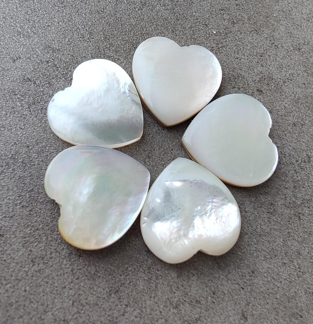 Natural Mother of Pearl Heart Cabochons: AAA+ Quality Calibrated ...