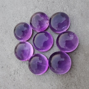 AAA+ Quality Natural Amethyst Round Shape Cabochon Flat Back Calibrated ...