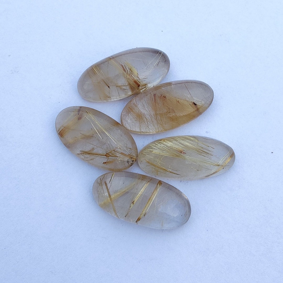 AAA+ Quality Natural Golden Rutile Big Oval Shape Cabochon Flat Back ...