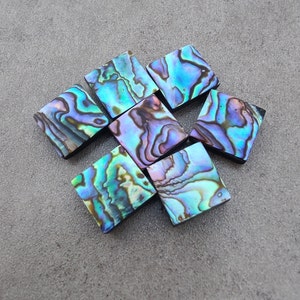 AAA+ Quality Natural Abalone Shell Square Shape Cabochon Flat Back ...
